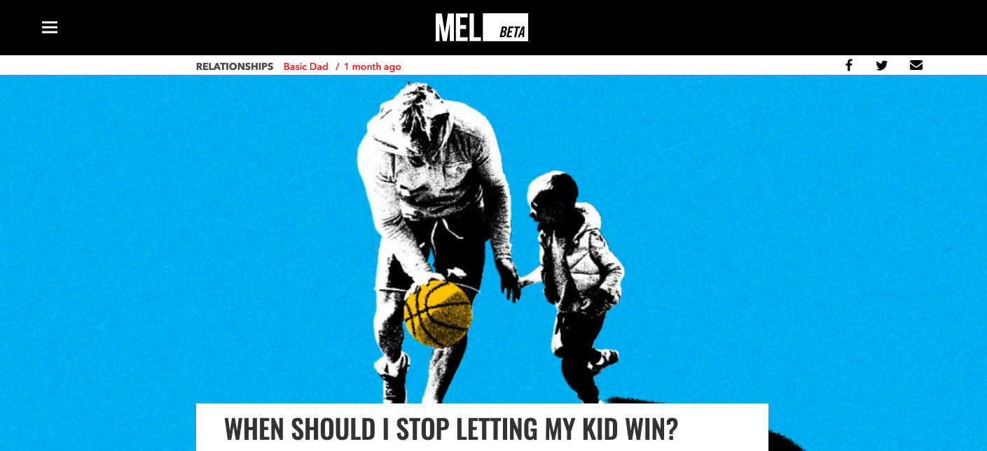 MEL article quotes HPC's Kim Bell on when to start letting kids win